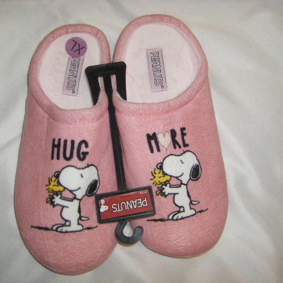 Peanuts | Shoes | Peanuts Snoopy Woodstock Slippers Pink Plush Hug More ...